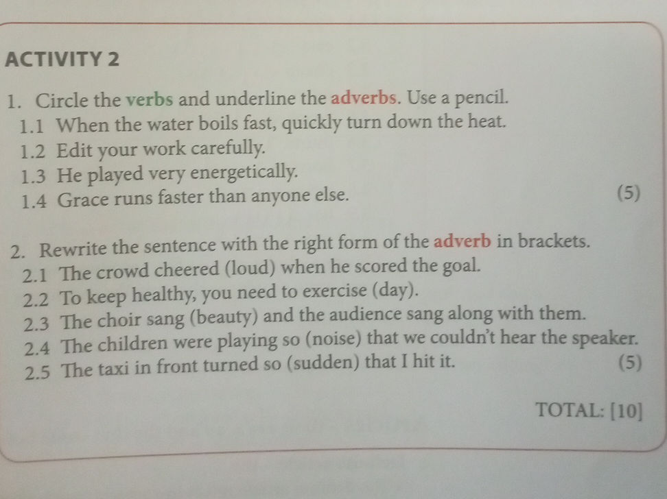 ACTIVITY 2 1. Circle the verbs and underline | StudyX