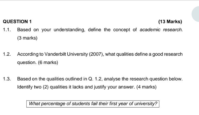 QUESTION 1 1.1. Based on your | StudyX