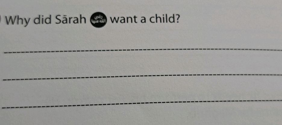 Why did Sarah want a child? | StudyX