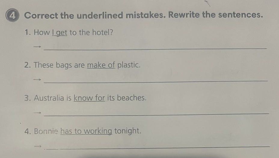 4 Correct the underlined mistakes. Rewrite | StudyX