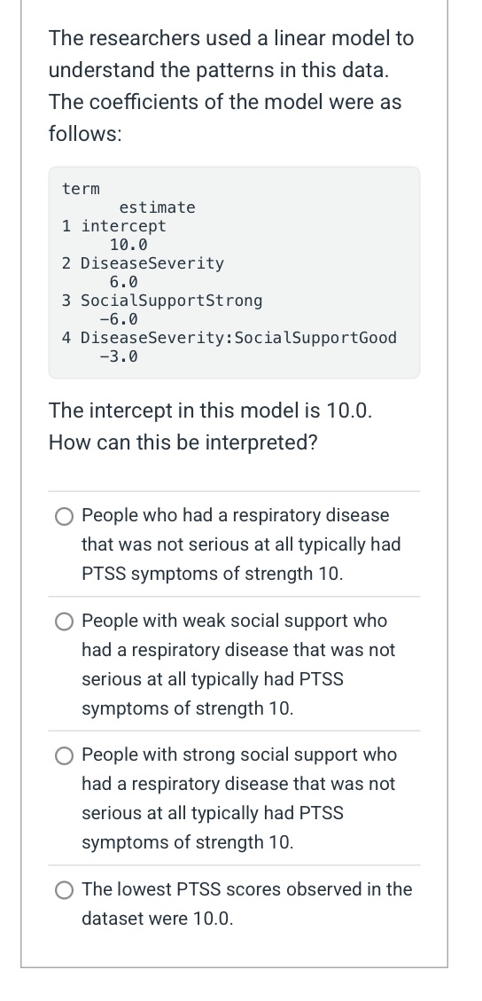 The researchers used a linear model to | StudyX