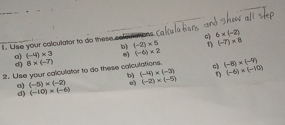 1. Use your calculator to do these | StudyX