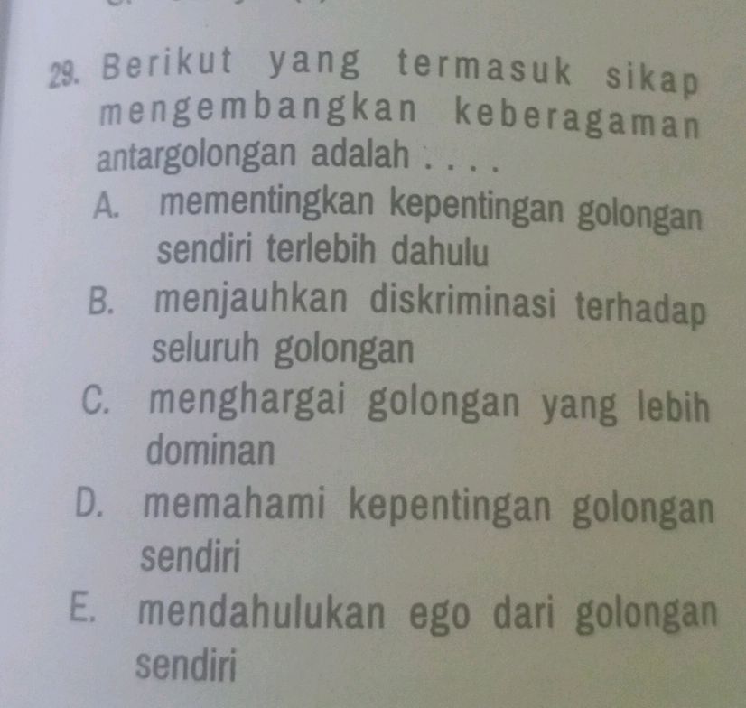 29. Berikut yang termasuk sikap | StudyX