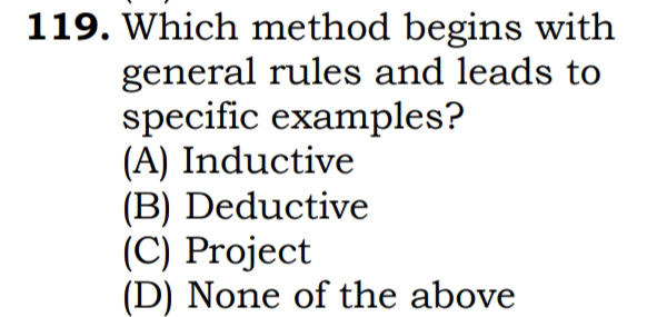 119. Which method begins with general rules | StudyX