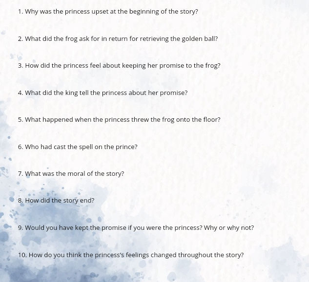1. Why was the princess upset at the | StudyX