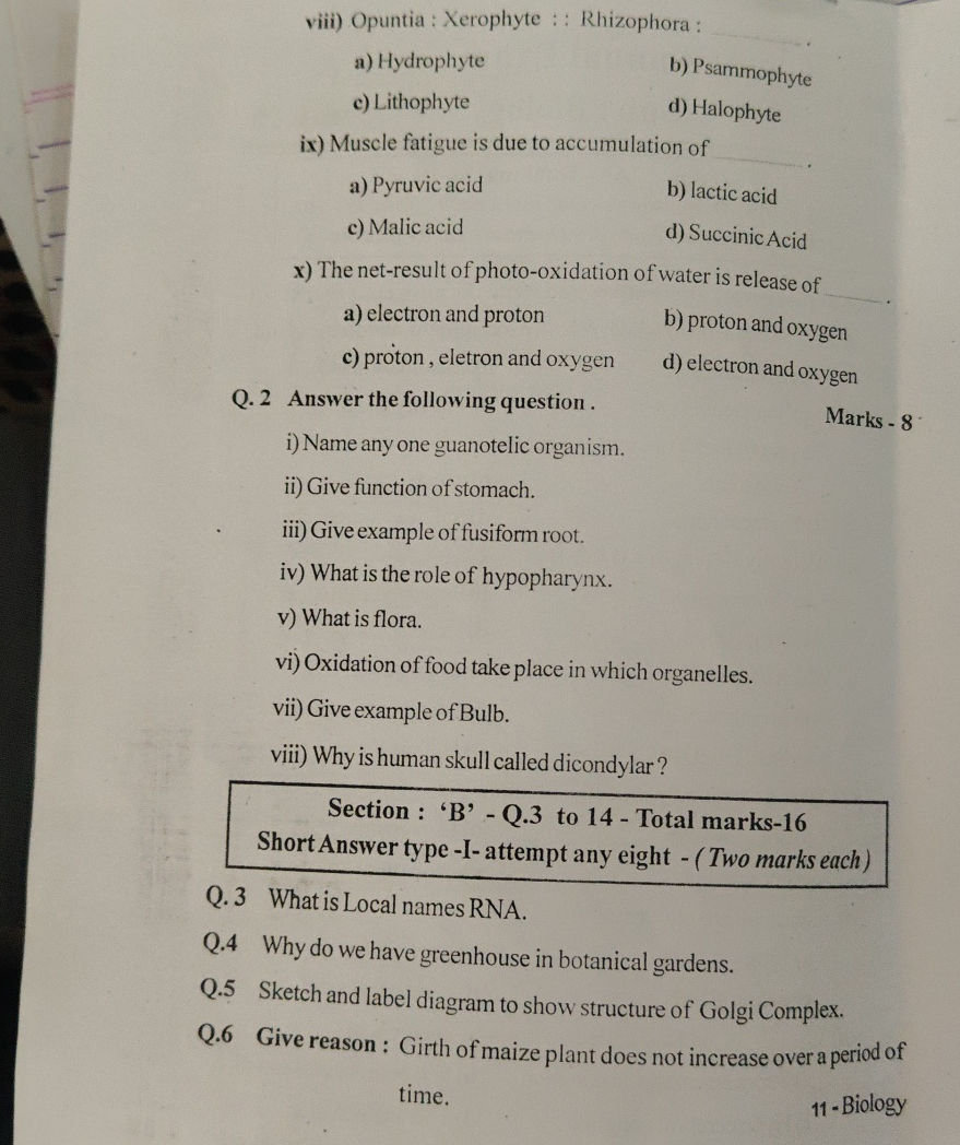 viii) Opuntia : Xerophyte :: Rhizophora : a) | StudyX