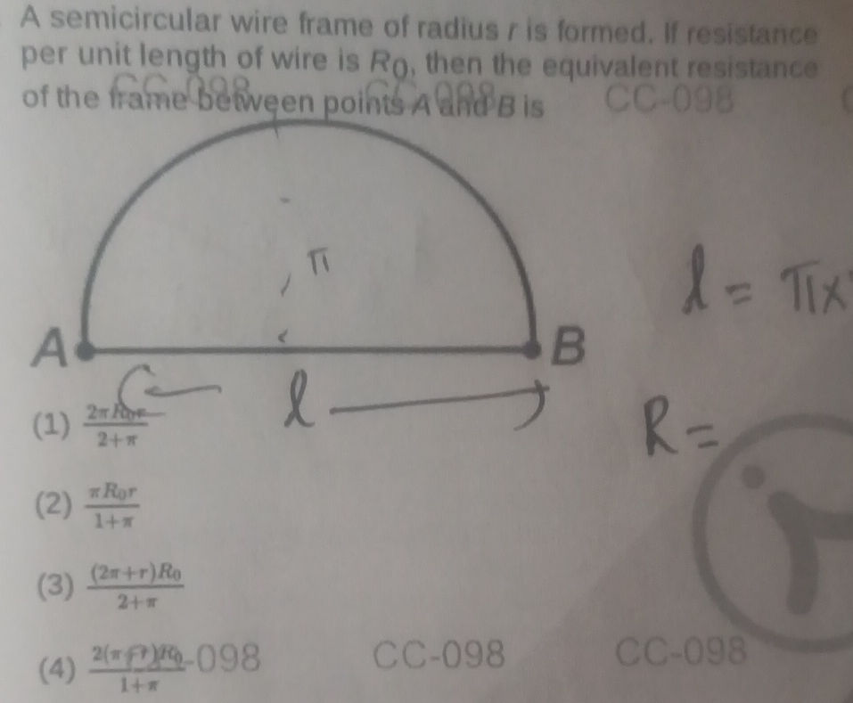 A semicircular wire frame of radius *r* is | StudyX