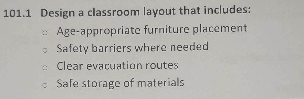 101.1 Design a classroom layout that | StudyX