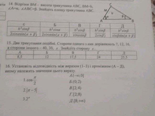 14. Відрізок BM - висота трикутника ABC, | StudyX