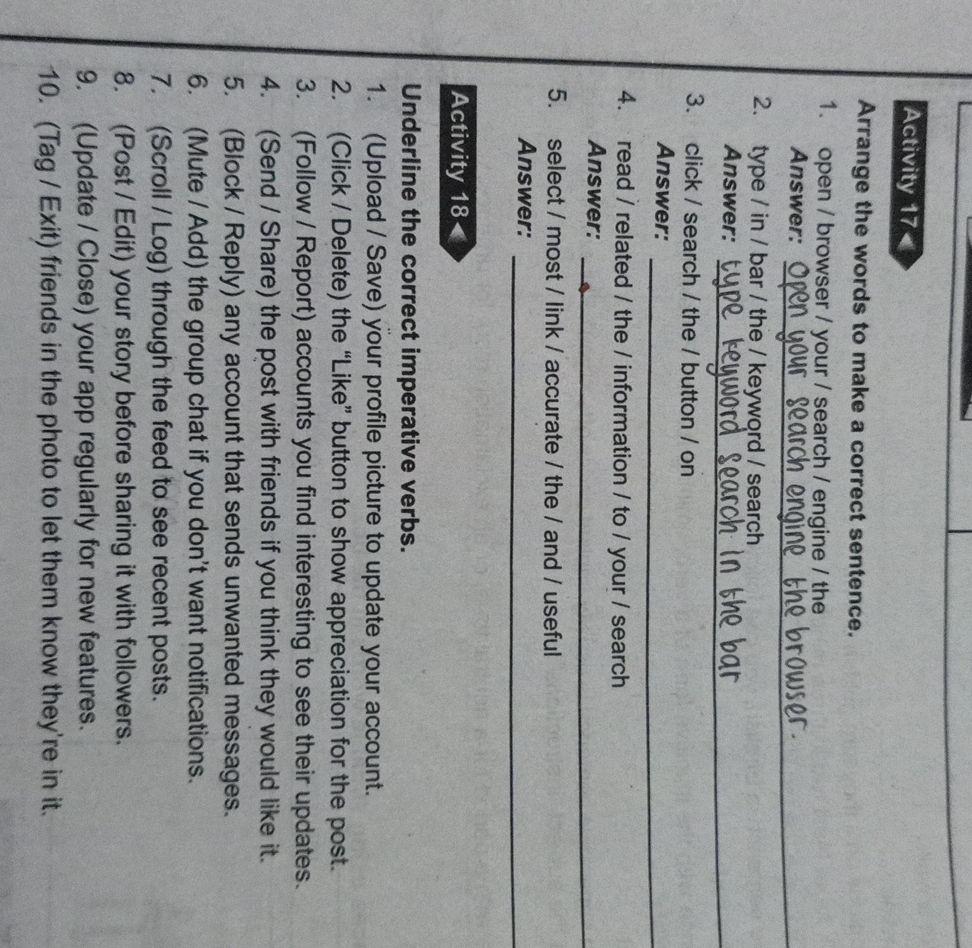 Activity 17 Arrange the words to make a | StudyX