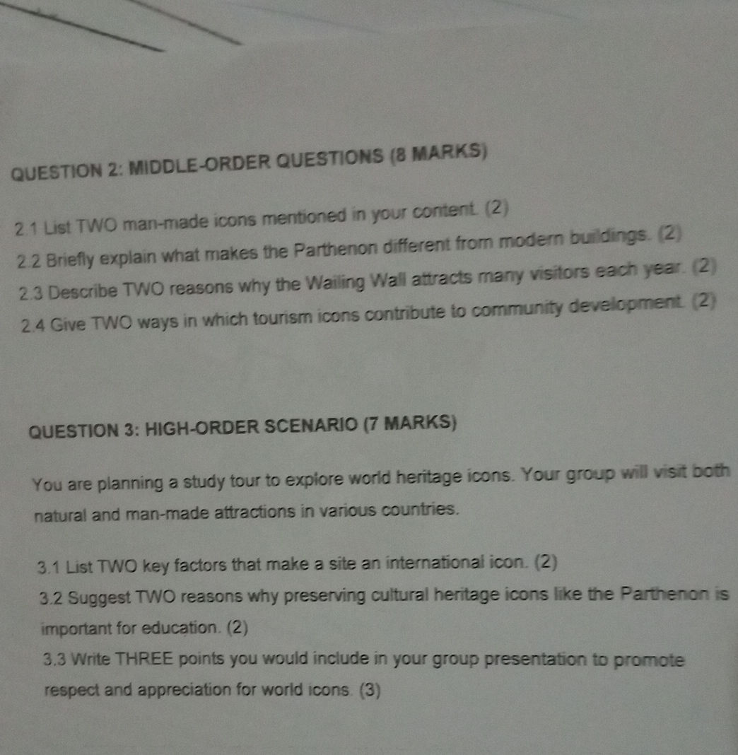 QUESTION 2: MIDDLE-ORDER QUESTIONS (8 MARKS) | StudyX