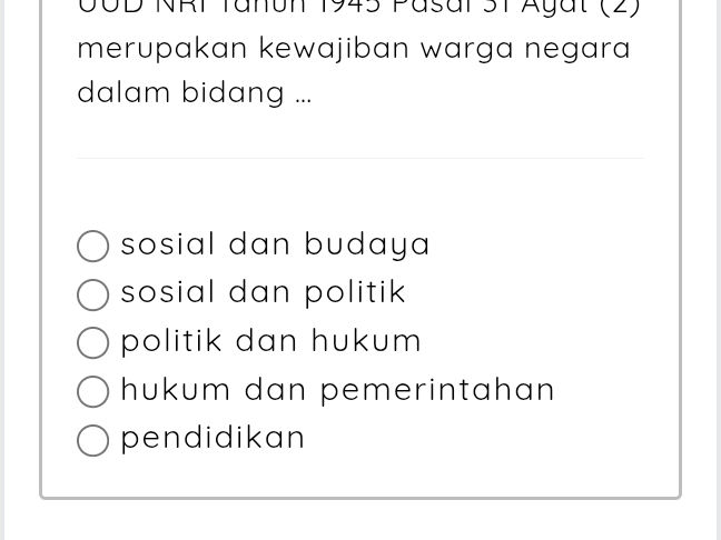 UUD NRI Tahun 1945 Pasal 31 Ayat (2) | StudyX