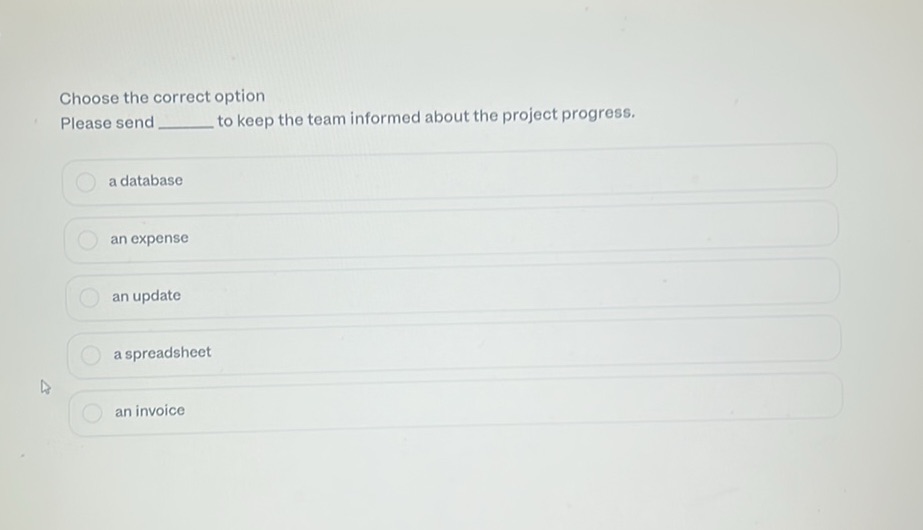 Choose the correct option Please send | StudyX