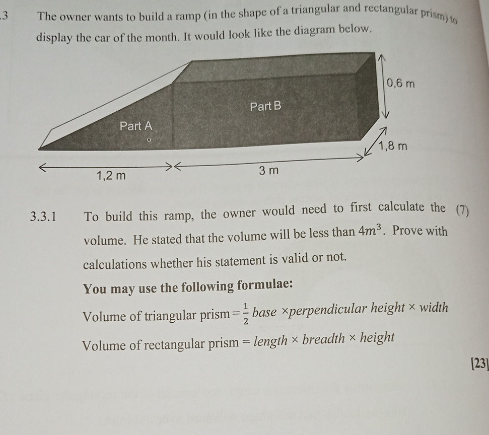 The owner wants to build a ramp (in the | StudyX