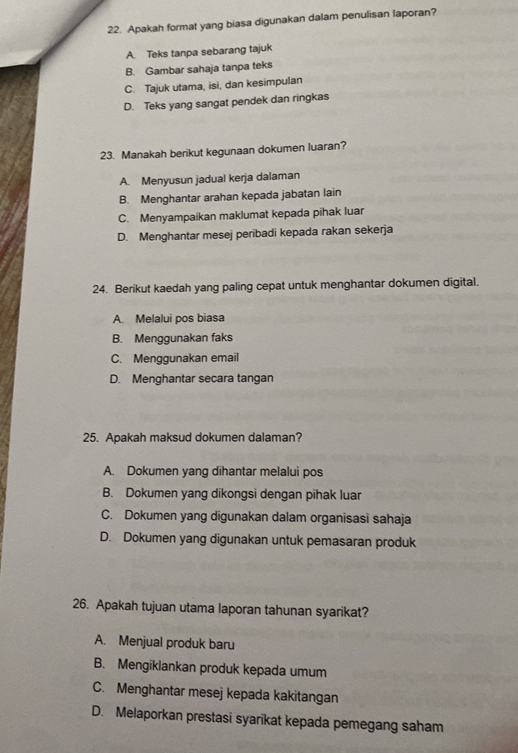 22. Apakah format yang biasa digunakan dalam | StudyX