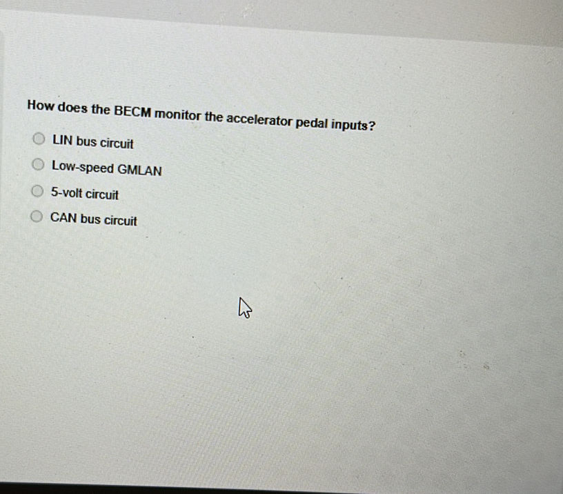 How does the BECM monitor the accelerator | StudyX