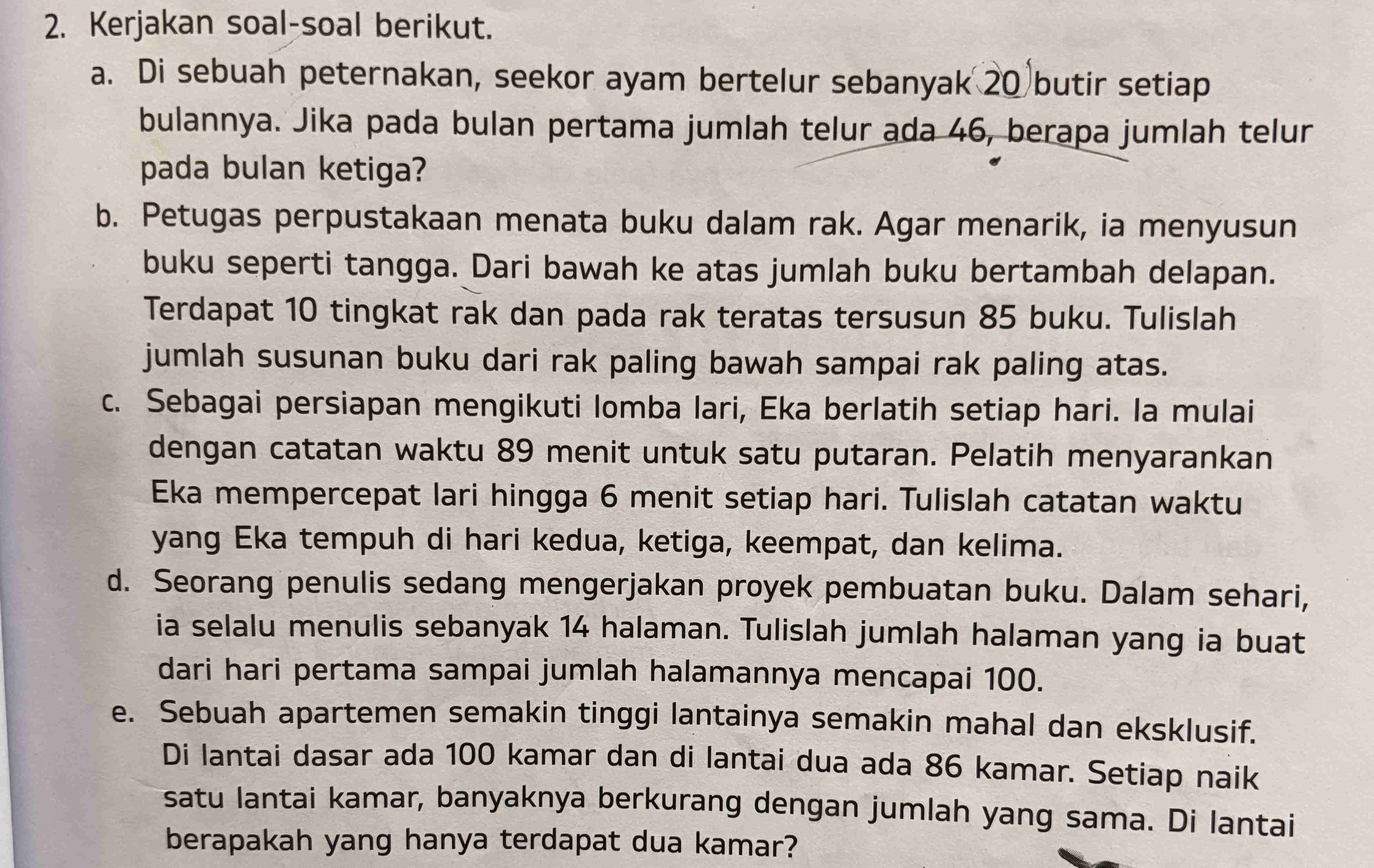 2. Kerjakan soal-soal berikut. a. Di sebuah | StudyX