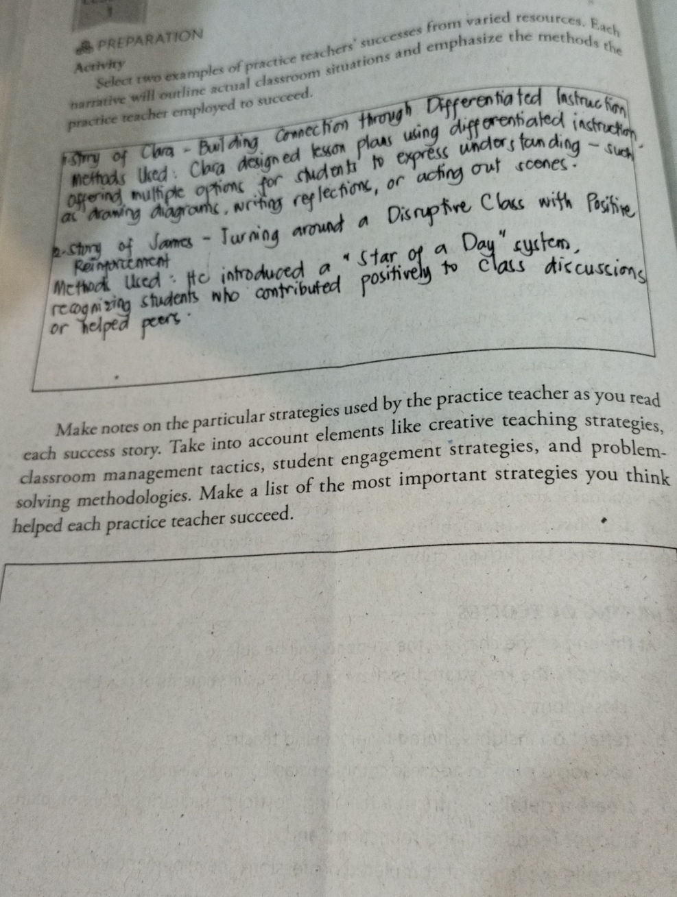 Select two examples of practice teachers' | StudyX