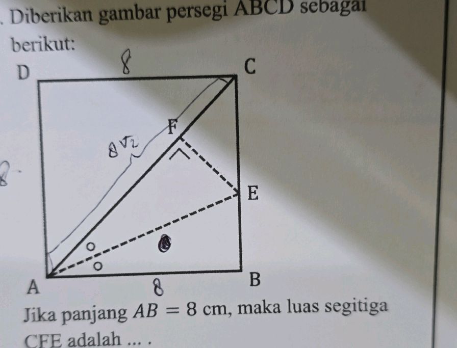 Diberikan gambar persegi ABCD sebagai | StudyX