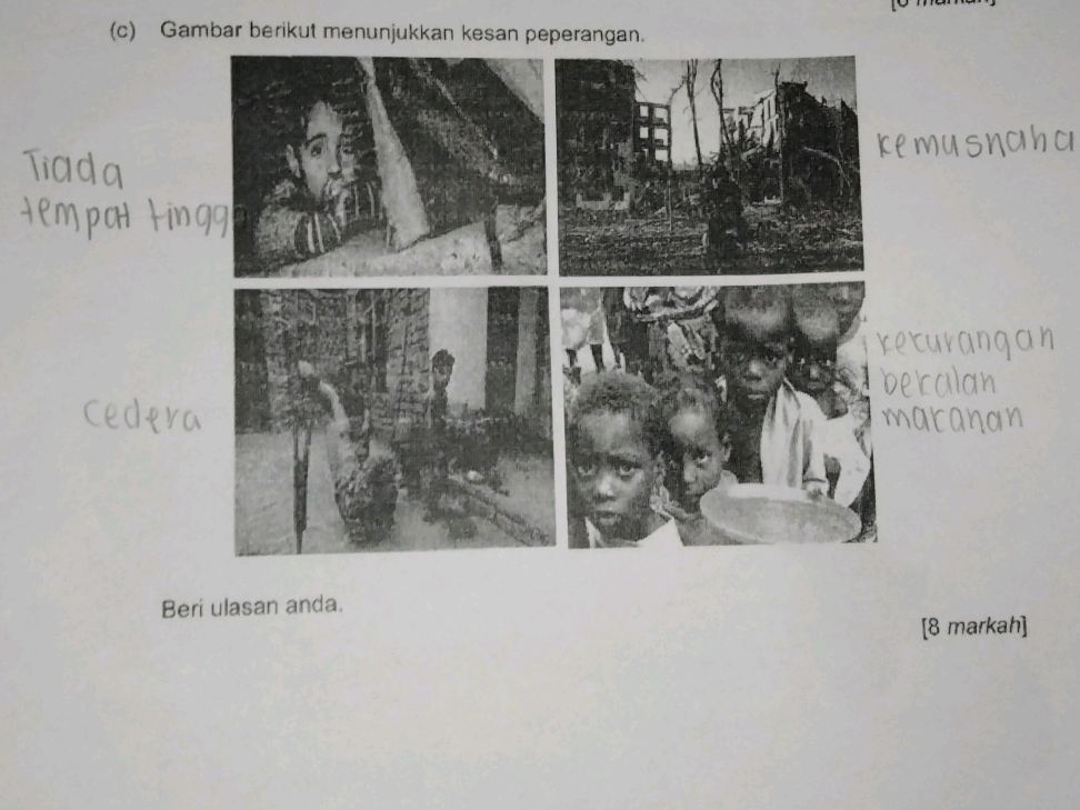 (c) Gambar berikut menunjukkan kesan | StudyX