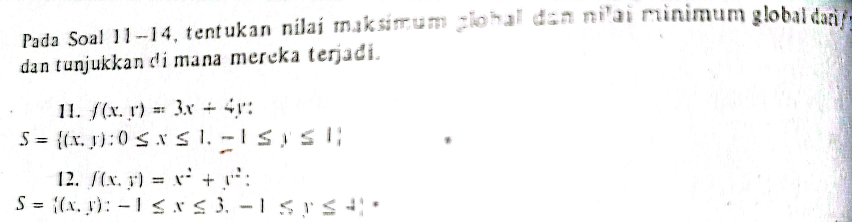 Pada Soal 11-14, tentukan nilai maksimum | StudyX