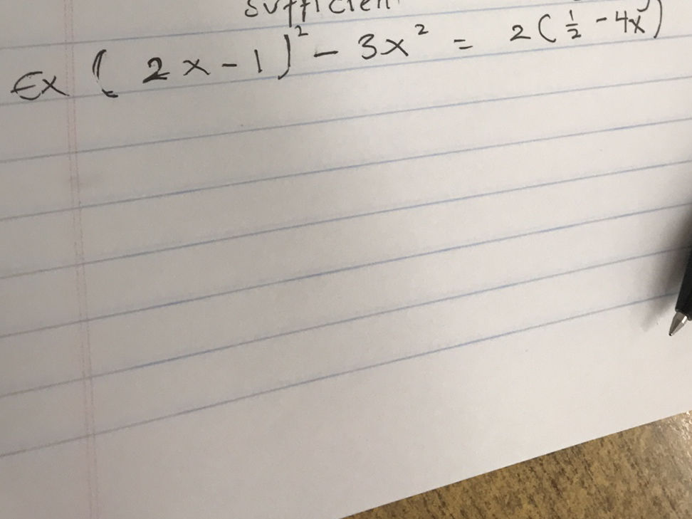 Solve the equation: (2x-1)^2 - 3x^2 = 2(1/2 | StudyX