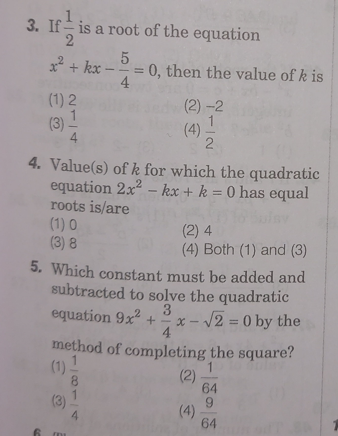 3. If $ {1}{2}$ is a root of the equation | StudyX