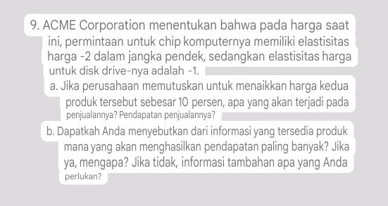 9. ACME Corporation menentukan bahwa pada | StudyX