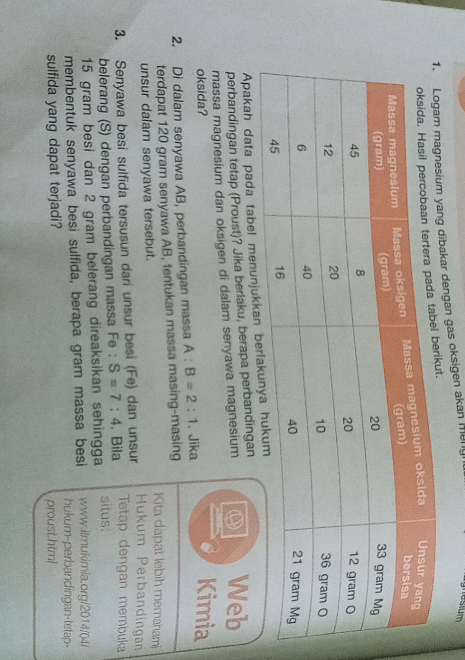 1. Logam magnesium yang dibakar dengan gas | StudyX