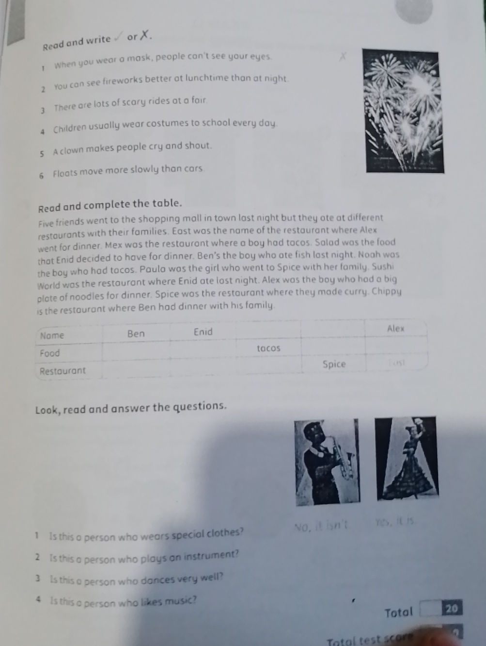 Read and write or X. 1. When you wear a | StudyX