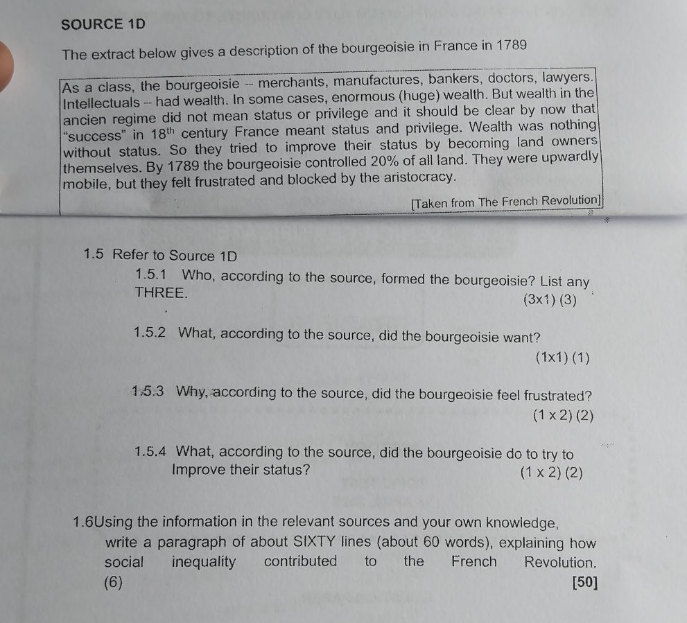 1. 5 Refer to Source 1D 1. 5.1 Who, | StudyX