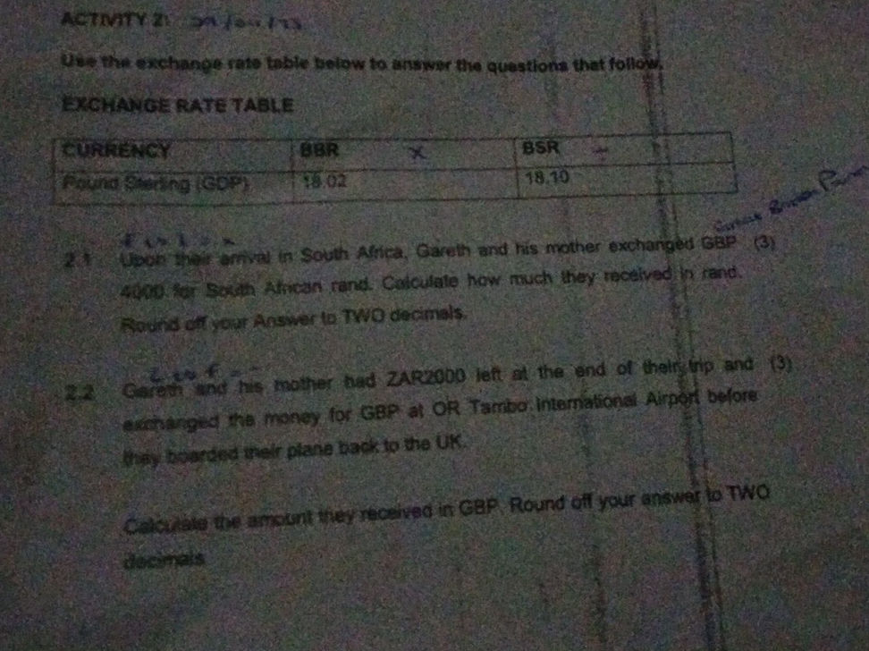 EXCHANGE RATE TABLE | CURRENCY | BBR | BSR | StudyX