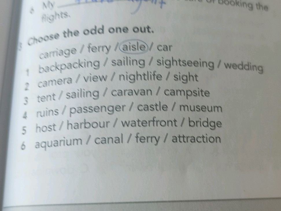 Choose the odd one out. carriage / ferry / | StudyX