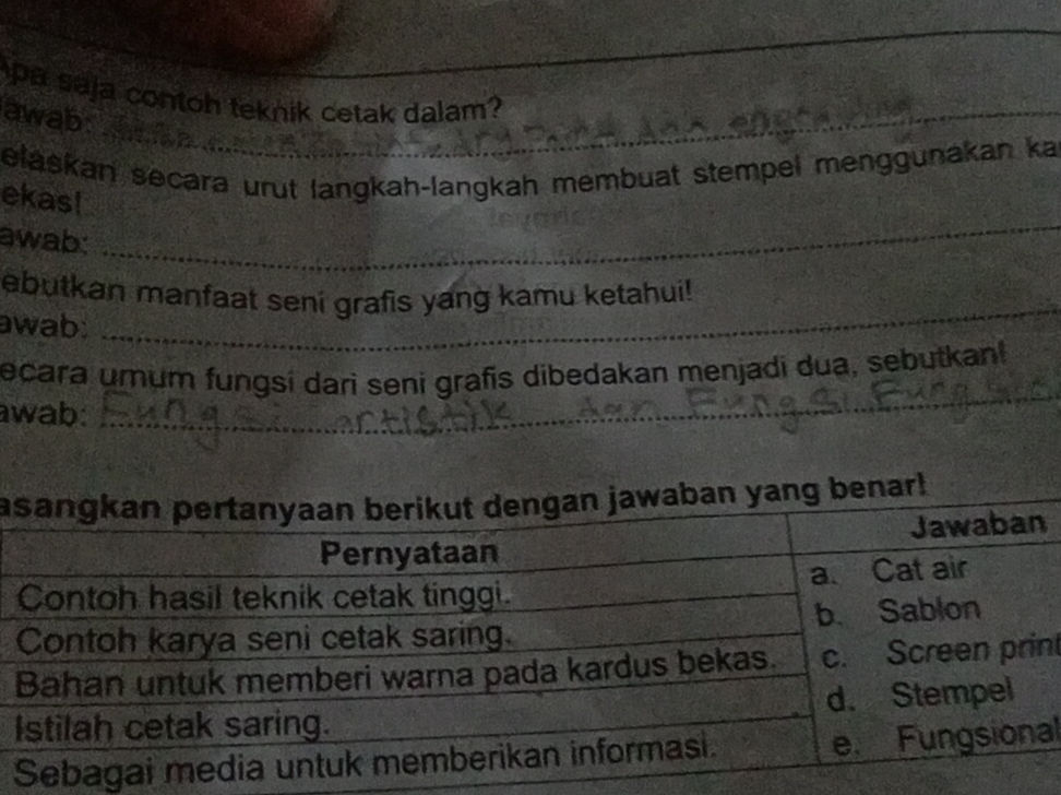 Pasangkan pertanyaan berikut dengan jawaban | StudyX