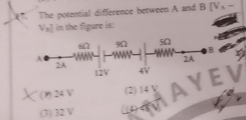 17. The potential difference between A and B | StudyX