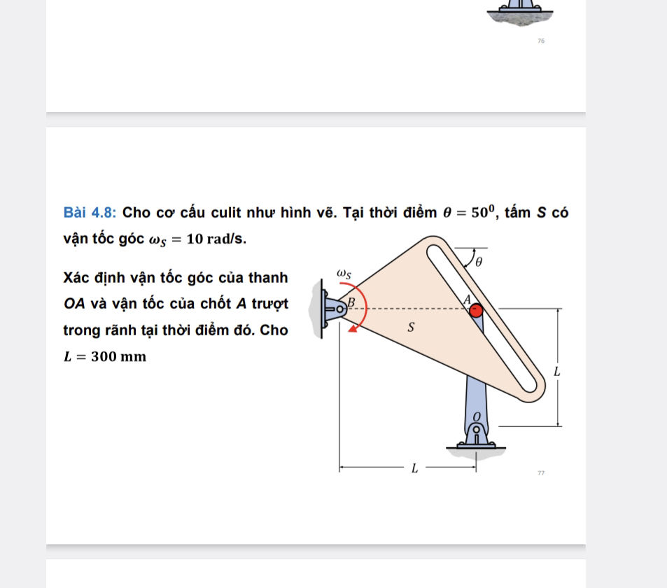 Bài 4.8: Cho cơ cấu culit như hình vẽ. Tại | StudyX