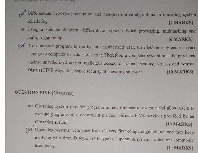 Differentiate between preemptive and | StudyX