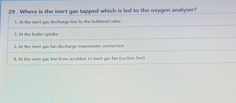 29. Where is the inert gas tapped which is | StudyX