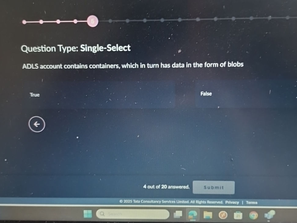 Question Type: Single-Select ADLS account | StudyX