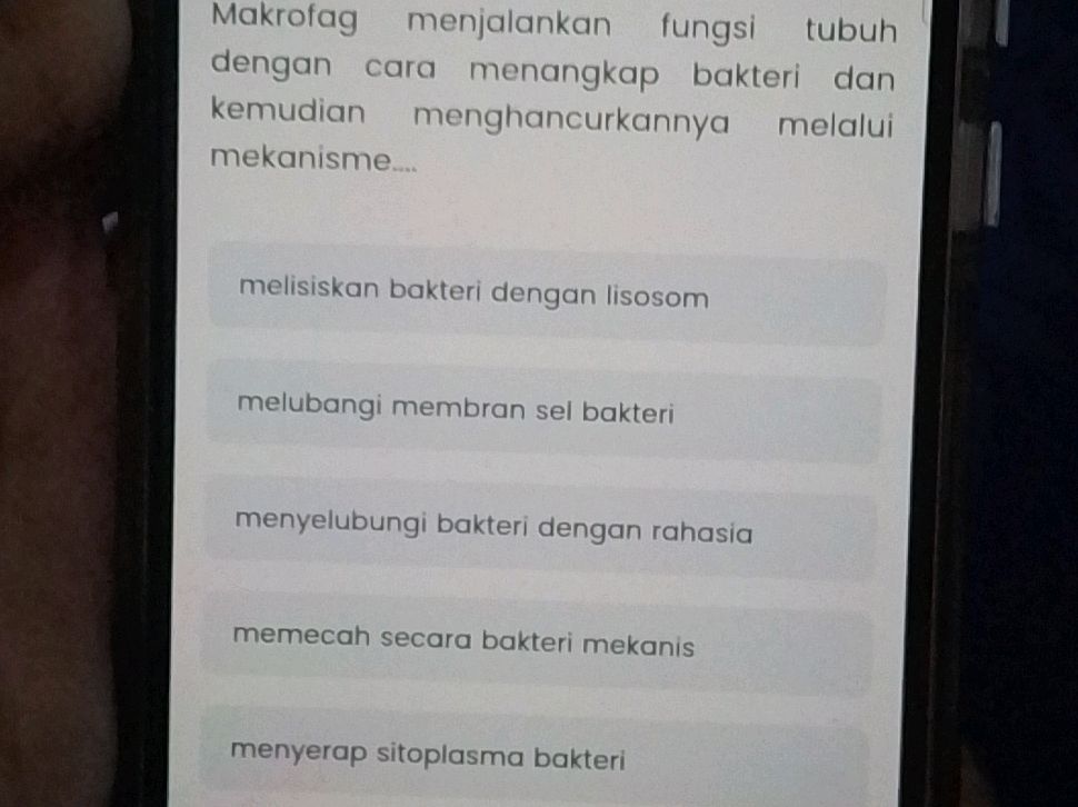 Makrofag menjalankan fungsi tubuh dengan | StudyX