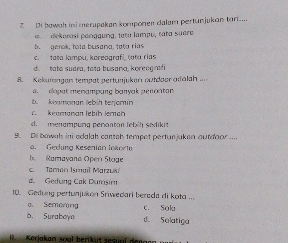 7. Di bawah ini merupakan komponen dalam | StudyX