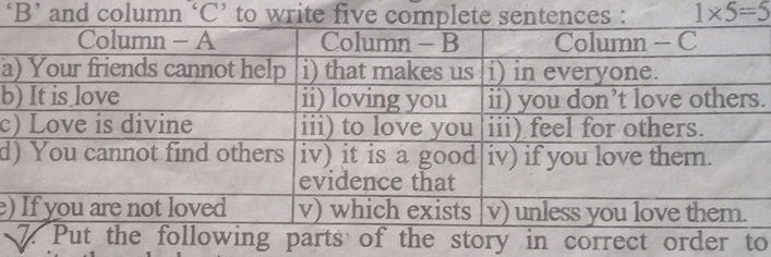 Write five complete sentences using the | StudyX