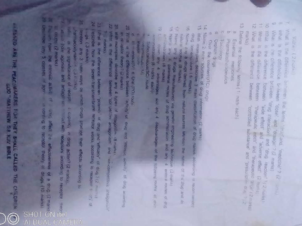 7. What is the difference between the terms | StudyX