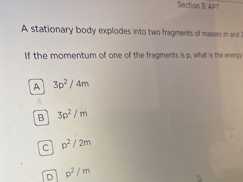 A stationary body explodes into two | StudyX