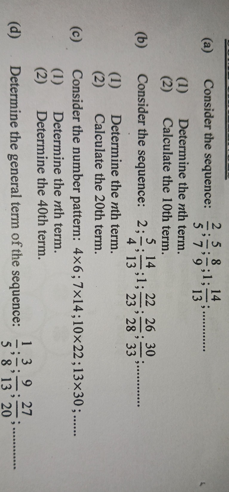 (a) Consider the sequence: 2, 5, 8, 14, ... | StudyX