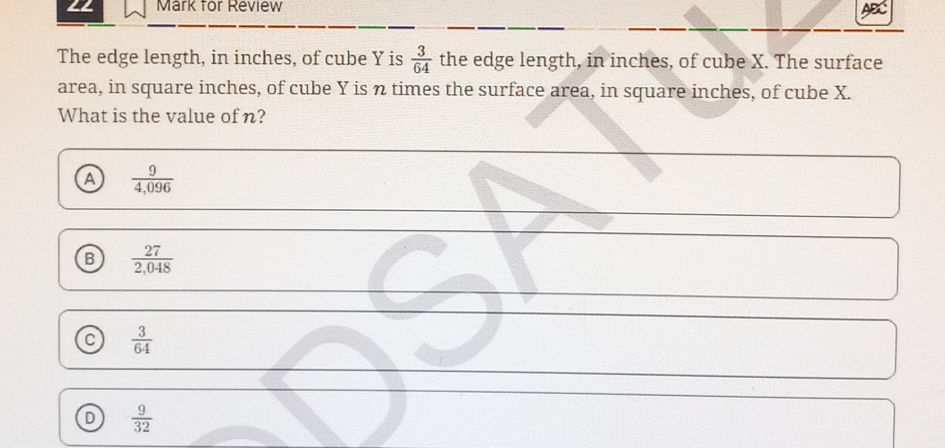 The edge length, in inches, of cube Y is $ | StudyX
