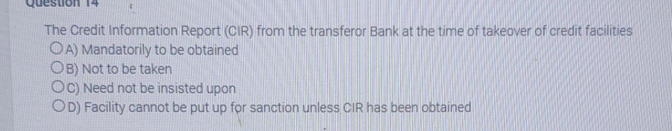 The Credit Information Report (CIR) from the | StudyX