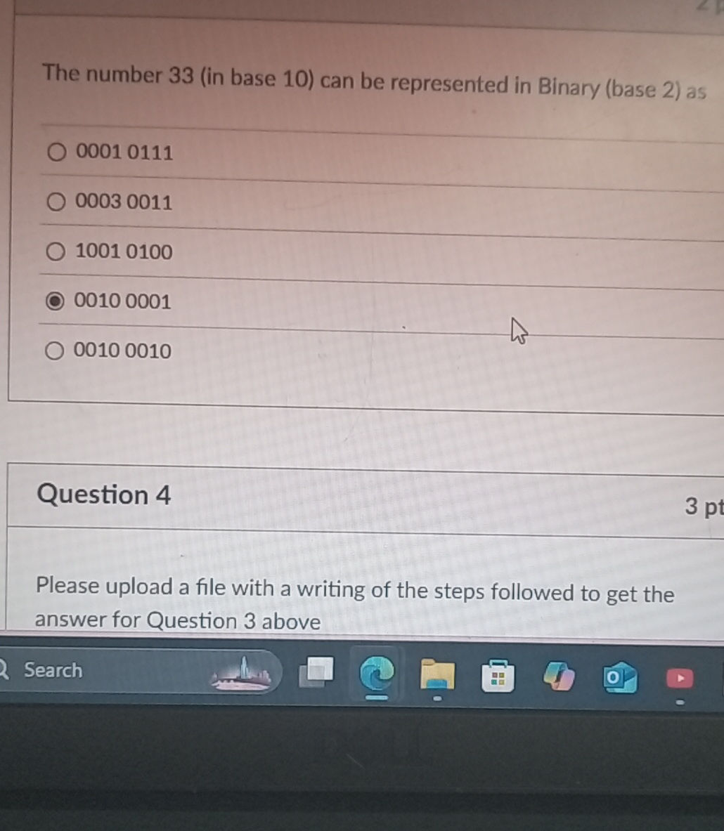 The number 33 (in base 10) can be | StudyX