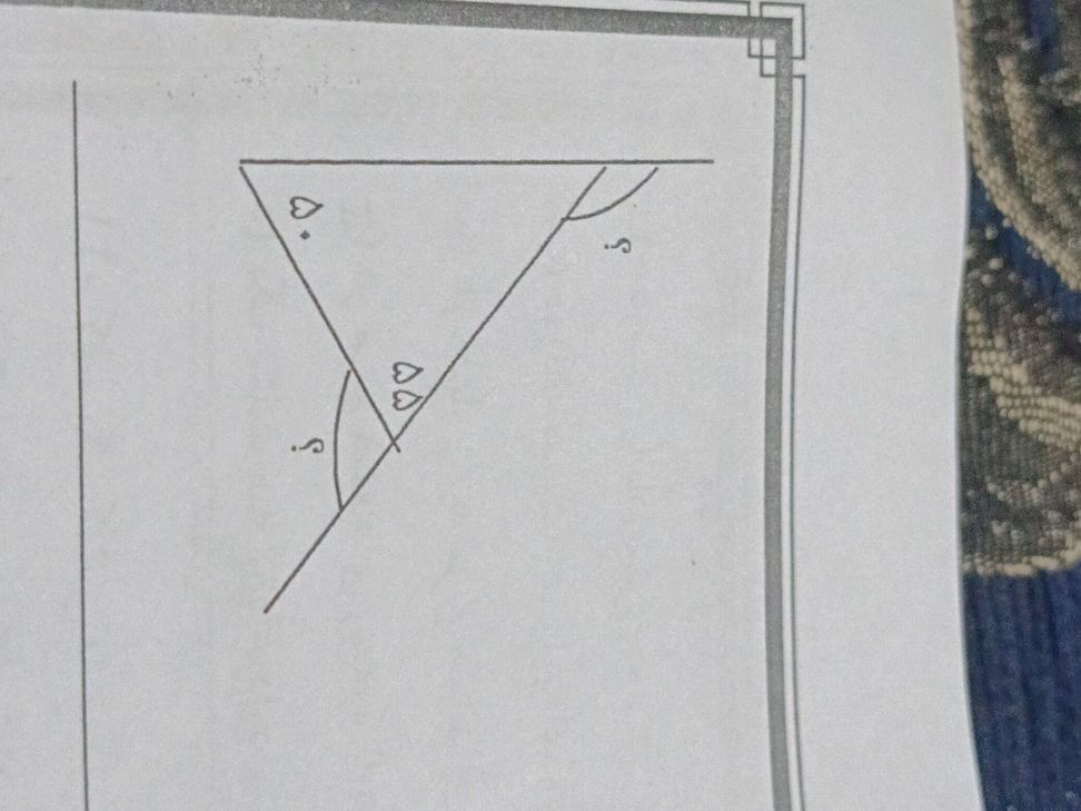 The image shows a triangle with some angles | StudyX