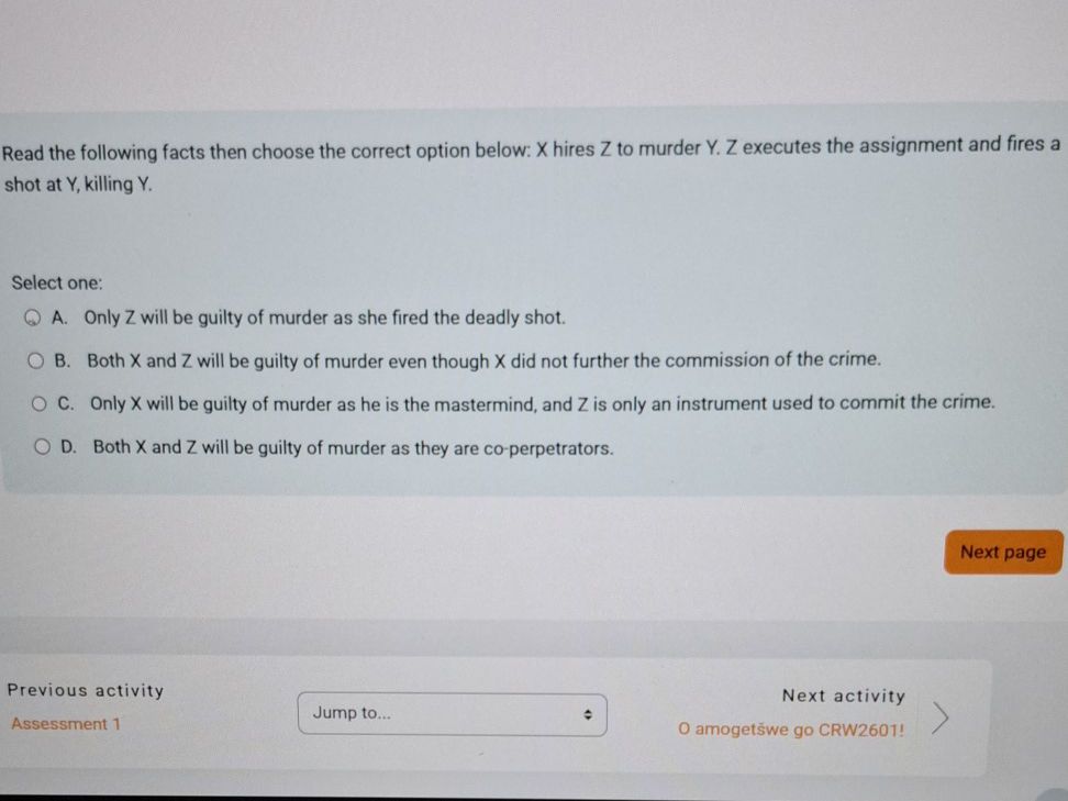 Read the following facts then choose the | StudyX